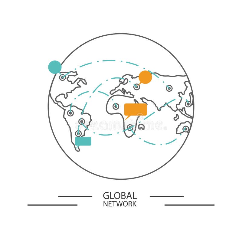 Global Network Design Concept Stock Vector - Illustration of ...