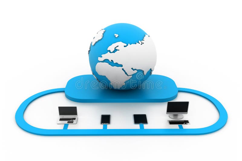 Global network devices stock illustration. Illustration of devices ...
