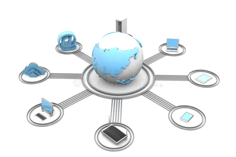 Network Devices Line Icons Pack Stock Vector - Illustration of vibrate ...