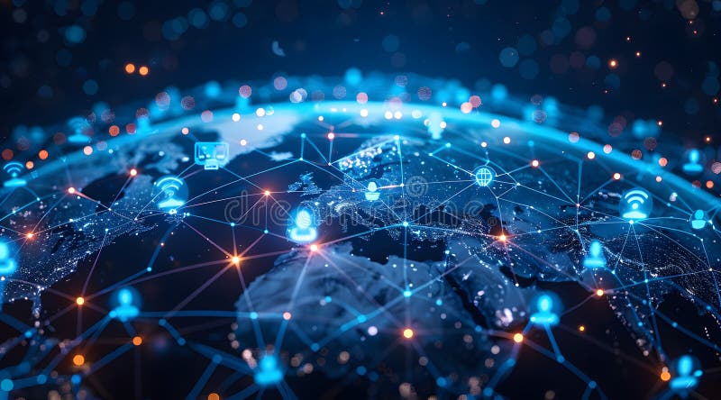 Global Network and Communication Background Representing Internet ...