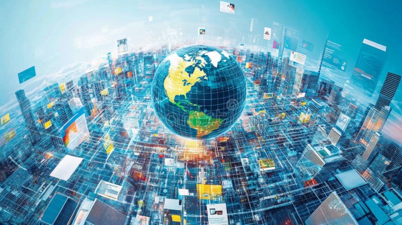 Global Network of Digital Communication and Information Stock ...