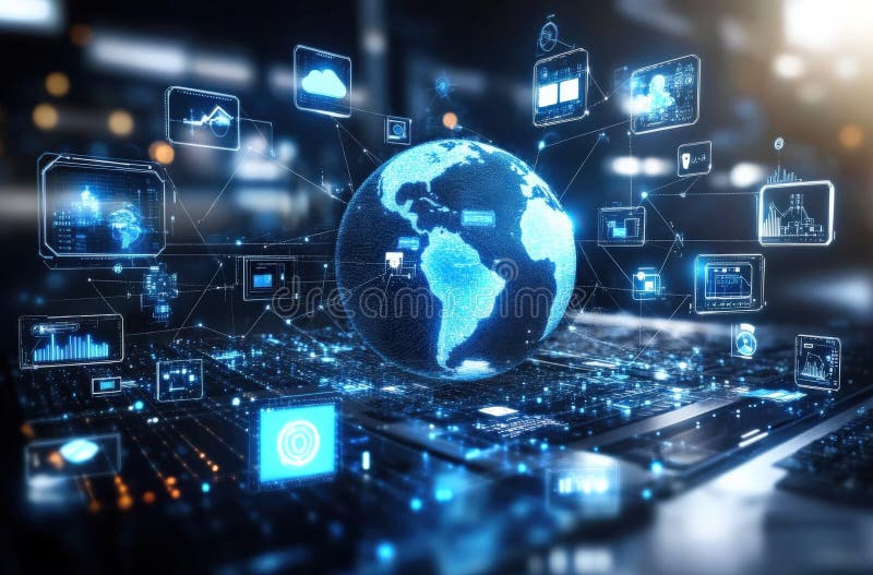 Global Network of Digital Data Connections Stock Illustration ...