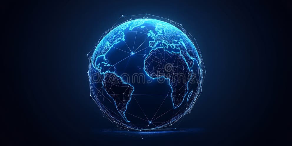 Global Network Digital Earth Blue Planet Technology Web Data World ...