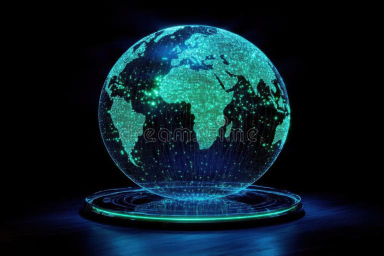 Global Network with Digital Earth, Technology, and Future Stock ...