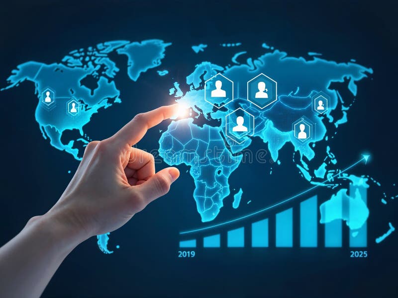 Global Network and Digital Transformation Stock Illustration ...