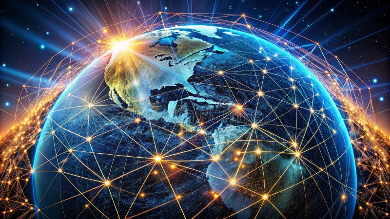 Global Network, Earth, Connections, Communication, Technology Stock ...