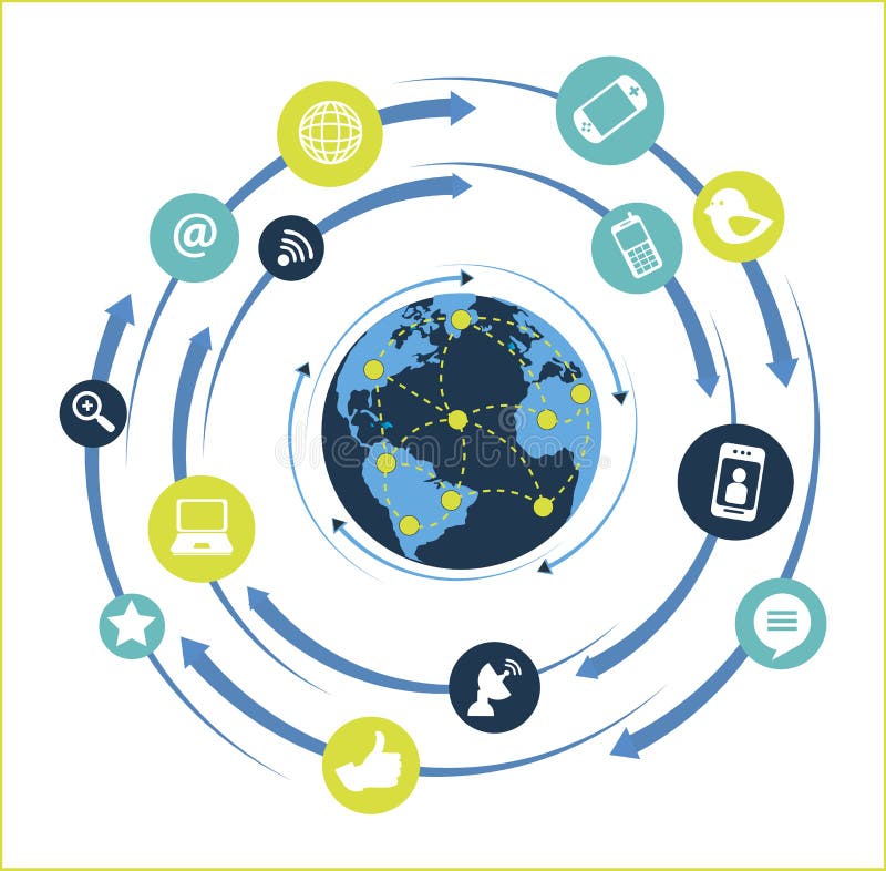 Global Multimedia Technology Icons Concept Stock Vector - Illustration ...