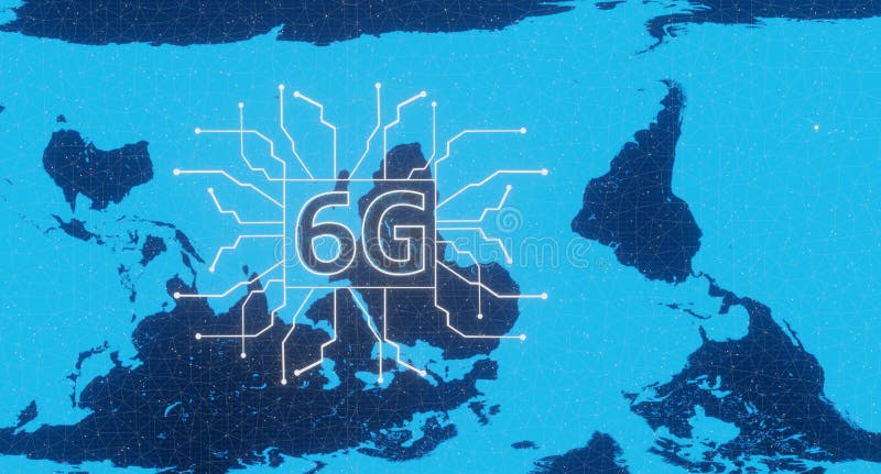 Global Network with 6G Network Connection. Stock Illustration ...