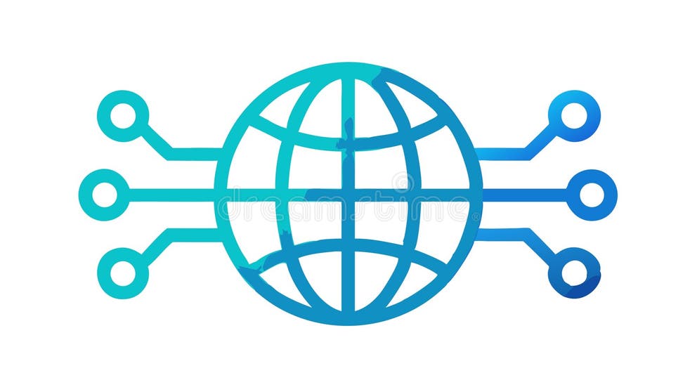 Global Network Globe Icon Vector for Internet Connectivity, Vector ...