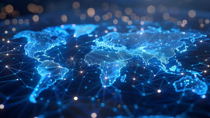 Global Network Glow: a Vision of Digital Connectivity. Concept Global ...