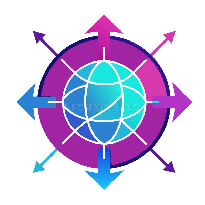 Global Network Gradient Fill Icon – Modern Connectivity Symbol Stock Illustration - Illustration ...