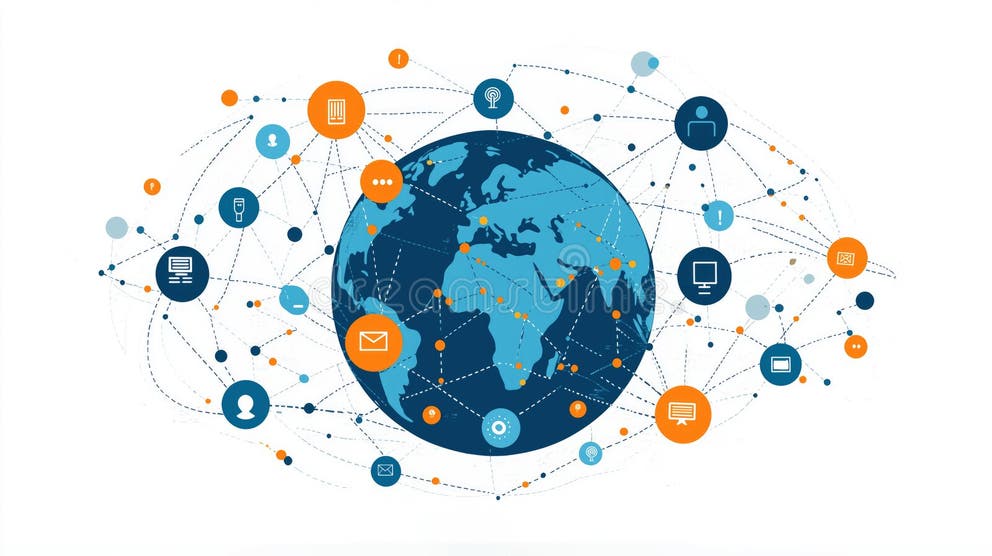 Global Network Graphic: Digital Connectivity and Communication Concept ...