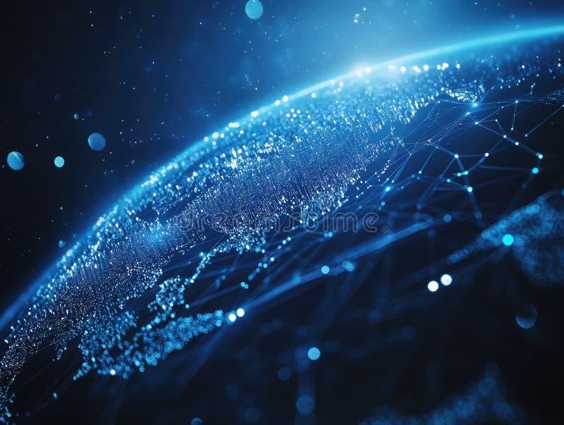 Global Network Visualization Stock Illustration - Illustration of ...