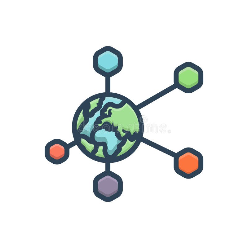 Color Illustration Icon for Global Network, Communication and ...
