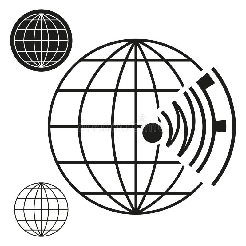 Global Network Icon. Digital Connection Shape. Communication Signal ...