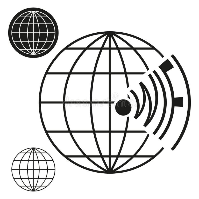 Global Network Icon. Digital Connection Shape. Communication Signal ...