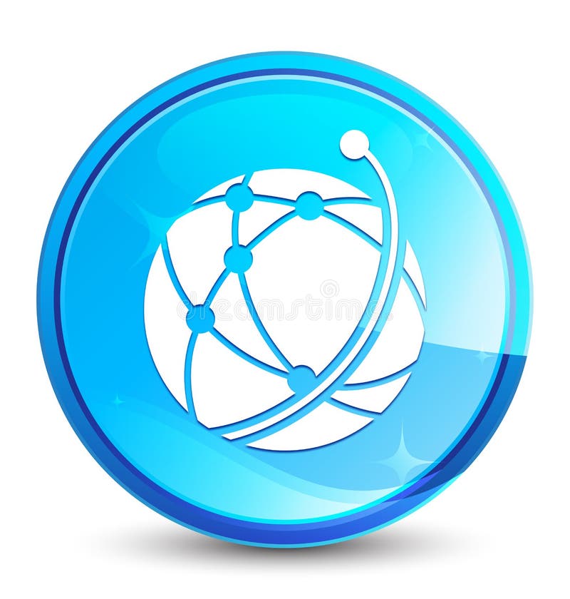 Global Network Icon Splash Natural Blue Round Button Stock Vector ...