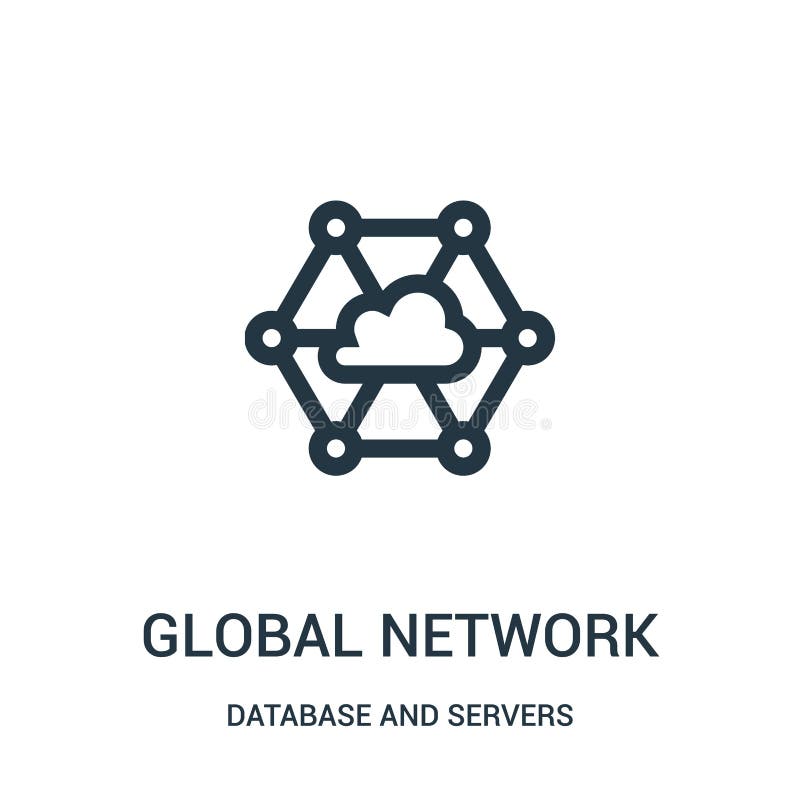 Global Network Icon Vector From Database And Servers Collection Thin Line Global Network
