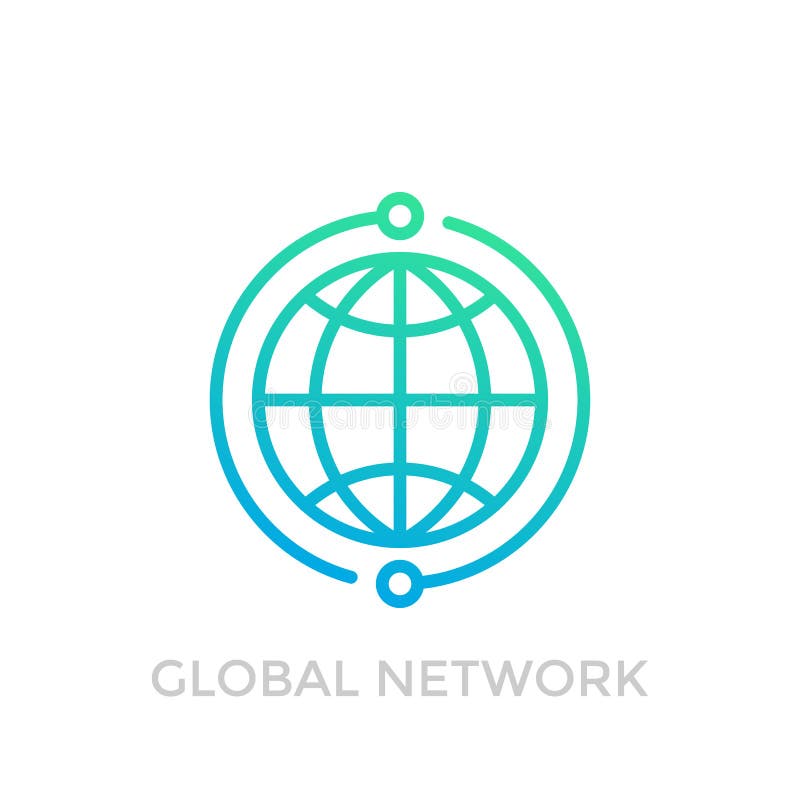 Global Network Icon on White Stock Vector - Illustration of company ...