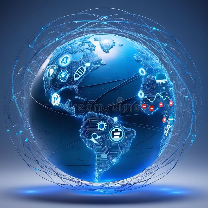 Global Network Illustrating Interconnected Digital Systems Stock ...