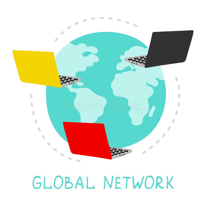Global Network Illustration. Vector Internet Connection Concept Stock ...