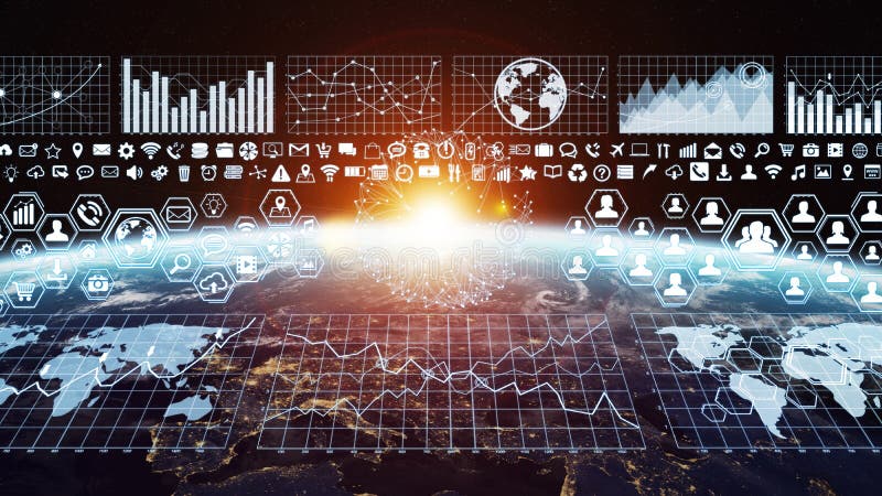 Global Network and Information Connection Stock Illustration ...