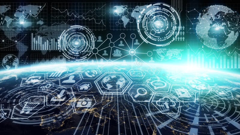 Global Network and Information Connection Stock Illustration ...