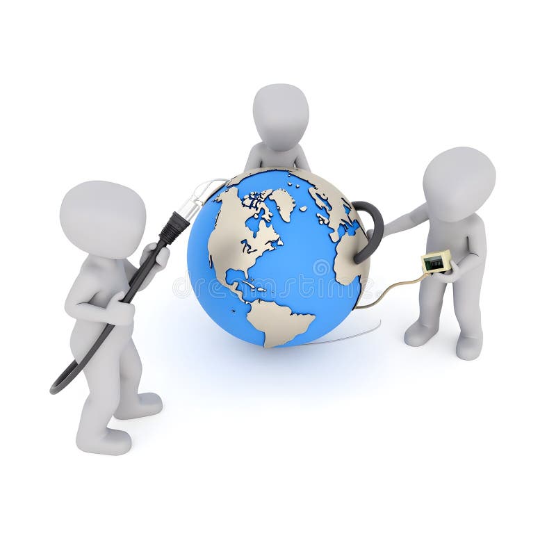 Global Network Infrastructure – 3D Illustration of Internet ...