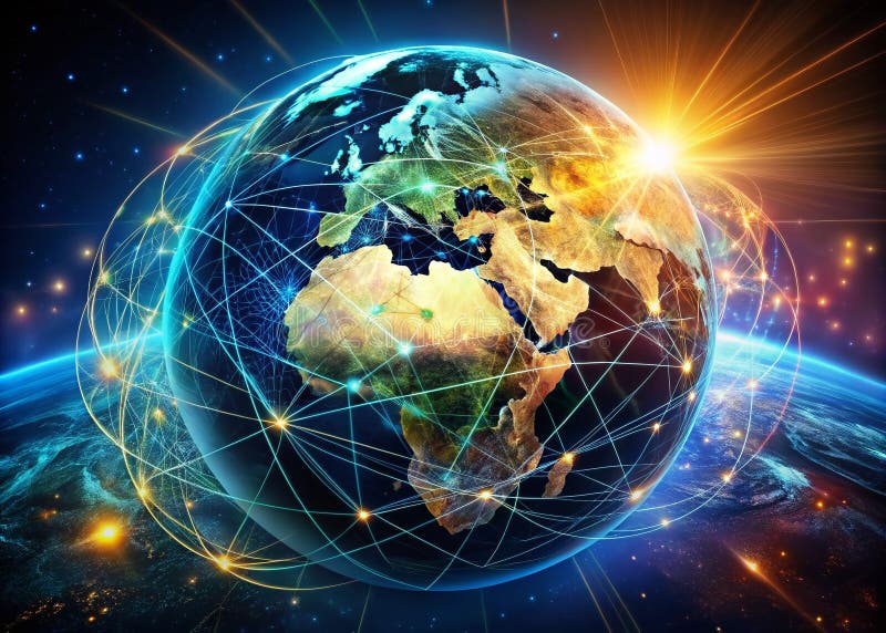 A Global Network Interconnected Earth DoubleExposed for Digital ...