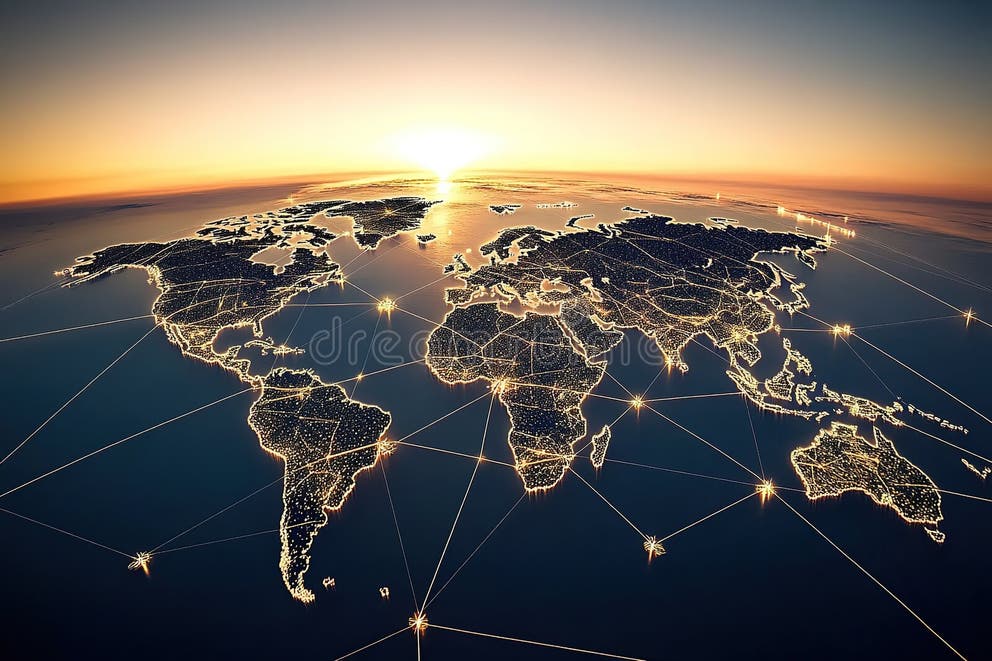 Global Network: Interconnected World, Five Points of Connection ...