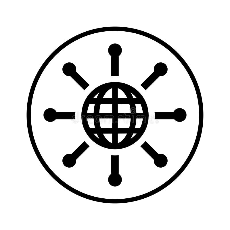 Global Network, International Distribution, Network Icon. Black Vector ...