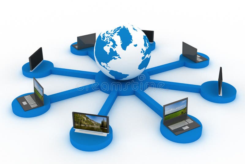 Global Network the Internet. Stock Illustration - Illustration of globe ...