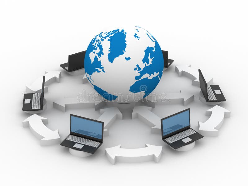 Global Network the Internet. Stock Illustration - Illustration of globe ...
