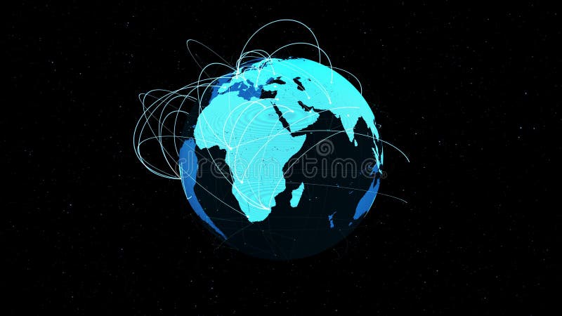 Global Network and Internet Connection in Orbital Earth Globe Stock ...