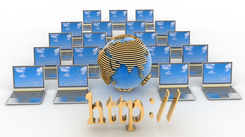 Global Network the Internet Stock Illustration - Illustration of online ...