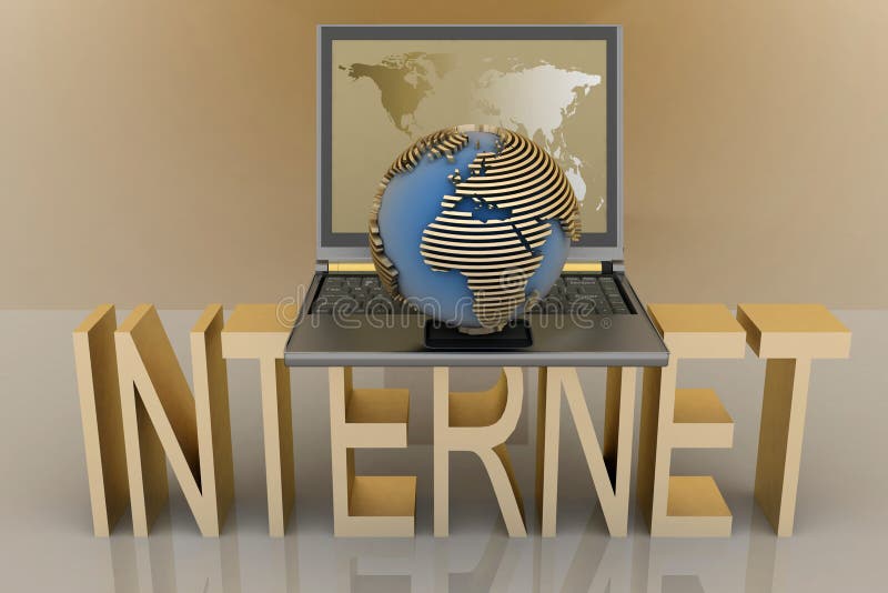 Global Network the Internet Stock Illustration - Illustration of ...
