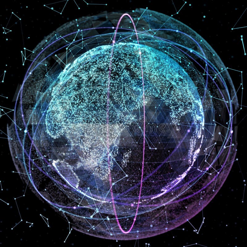 Global Network Internet Technologies. Stock Illustration - Illustration ...