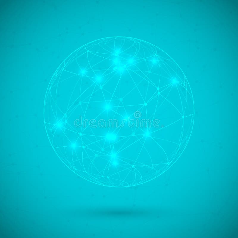 Global Network Lines with Dots Connection Vector Background Stock ...