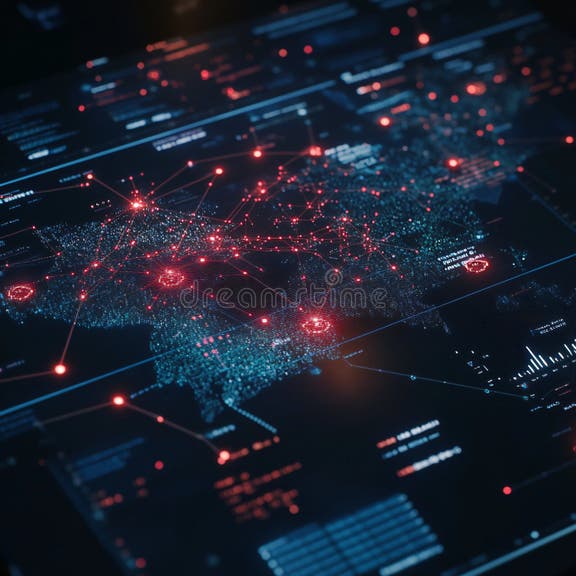 Global Network Map Data Visualization of Interconnected Systems and ...