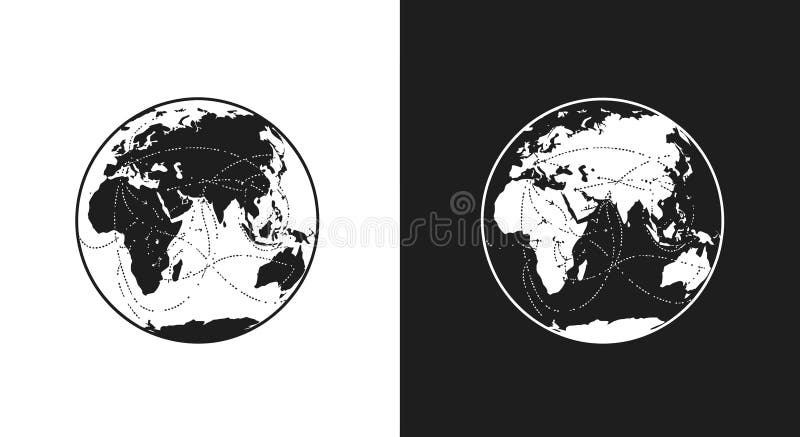 Global Network Map Vector Illustration - World Connection Concept Stock ...