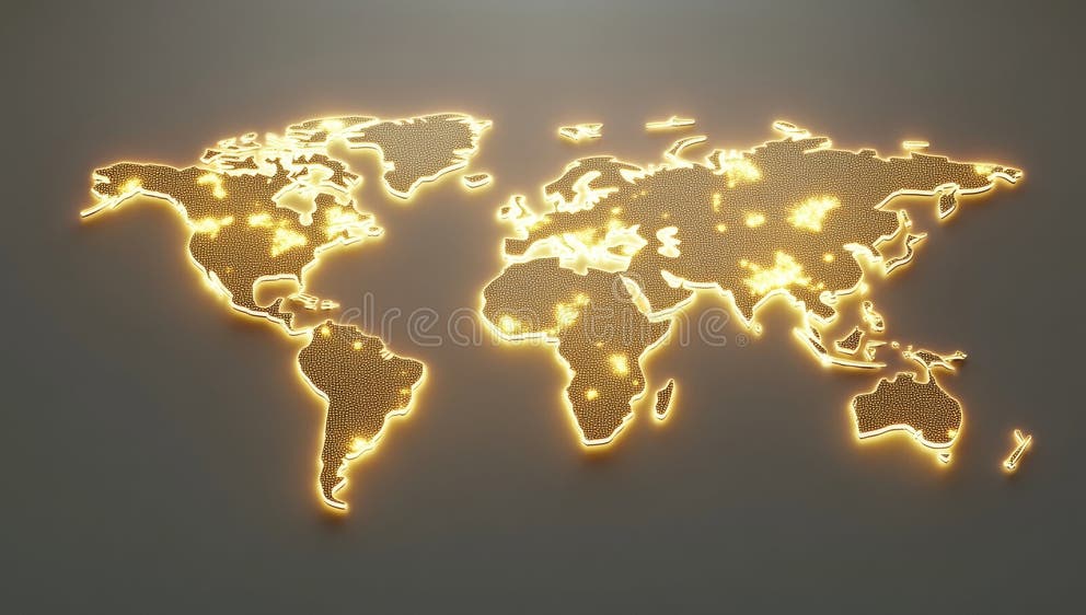 Global Network Map Visualization Set Amidst a Digital World Infographic ...