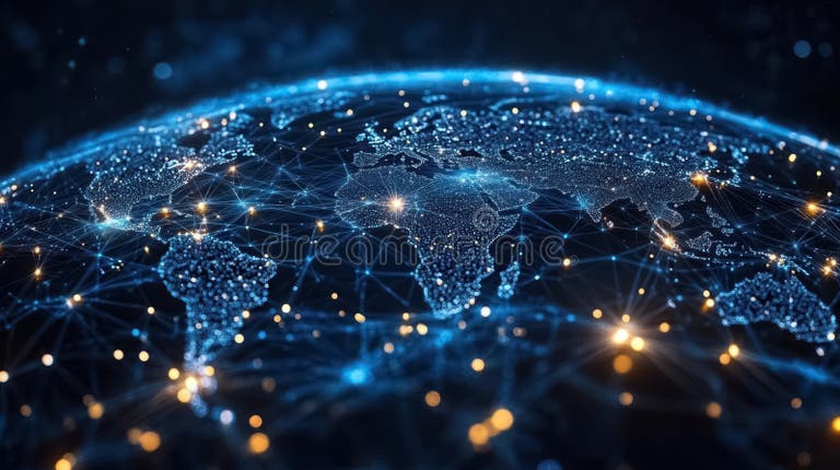 Global Network, Map and Worldwide Web for Connectivity, Innovation for ...