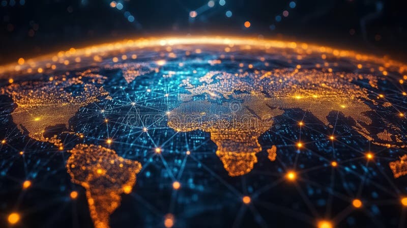 Global Network, Map and Worldwide Web for Connectivity, Innovation for ...