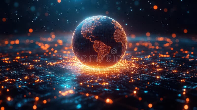 Global Network, Map and Worldwide Web for Connectivity, Innovation for ...
