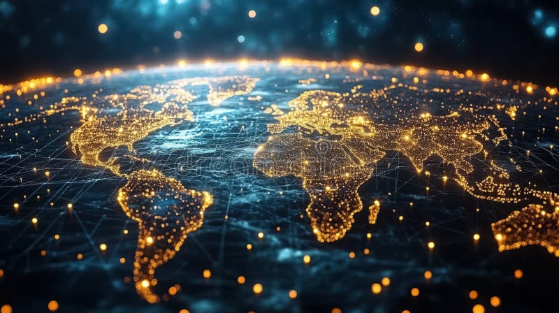 Global Network, Map and Worldwide Web for Connectivity, Innovation for ...