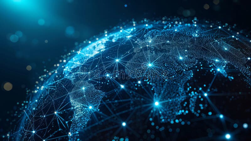 Global Network of Modern Data Technology Stock Illustration ...