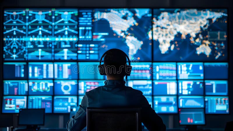 Global Network Monitoring stock photo. Image of data - 375200136