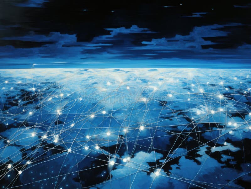 Global Network and Network Communication Stock Photo - Image of ...