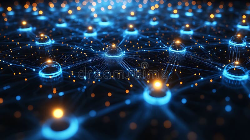 Global Network Nodes Connecting, Digital Data Flow, Abstract Background, Tech Concept Stock ...