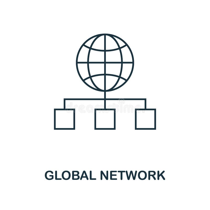 Global Network Outline Icon. Simple Design from Web Development Icon ...